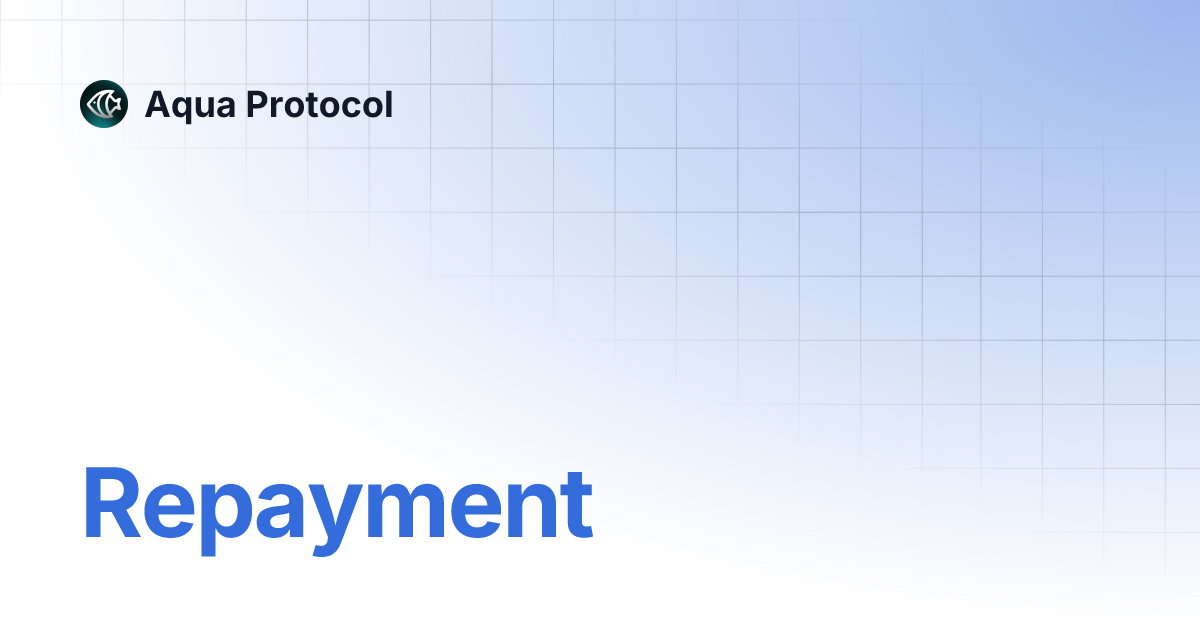 Repayment | Aqua Protocol